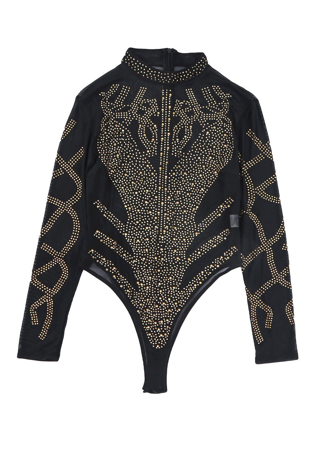 Organza Lingerie Body mit goldenem Strass und transparentem Look, sexy ...
