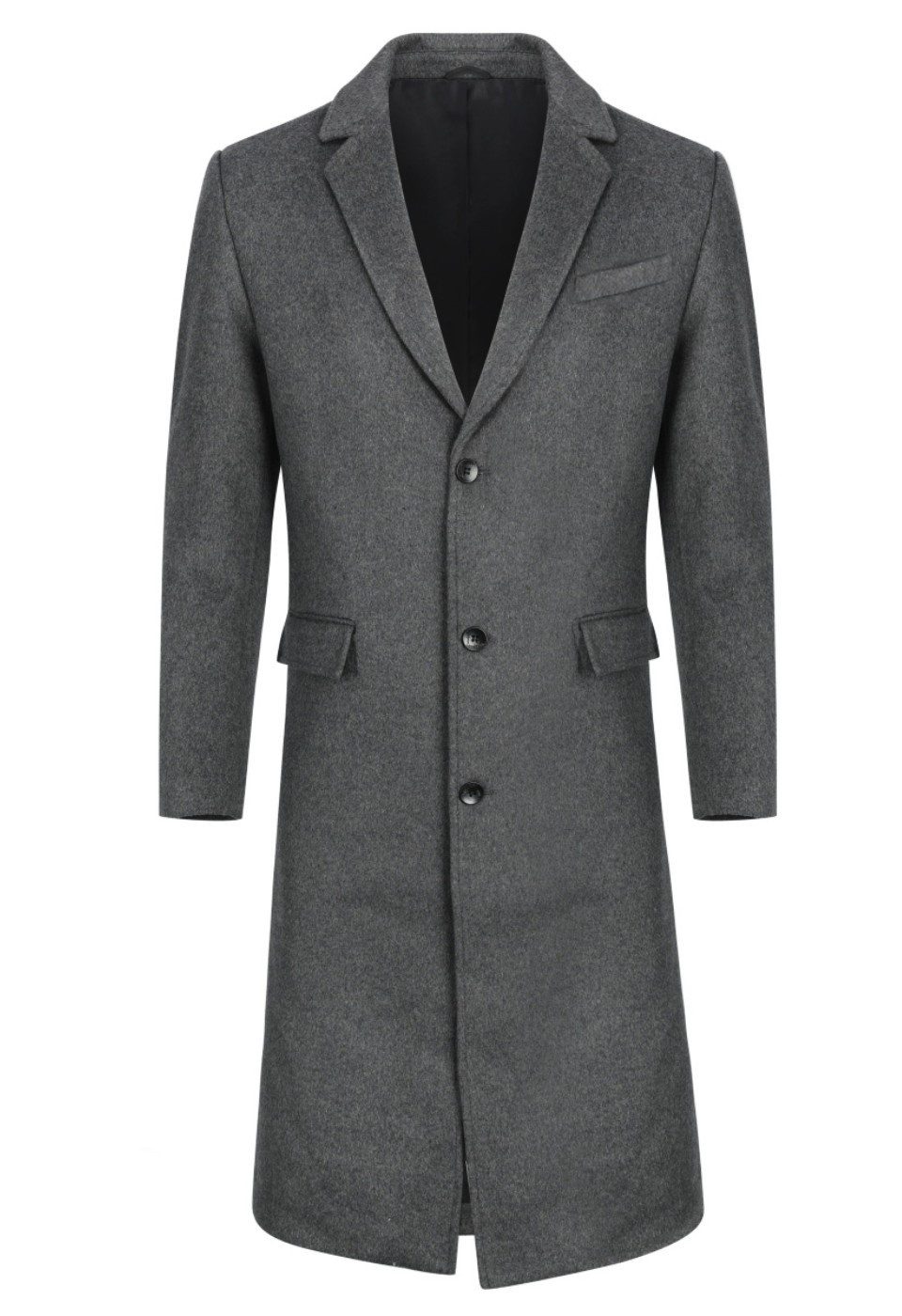 Allthemen Wollmantel Herren knielanger Mantel in klassischen Design