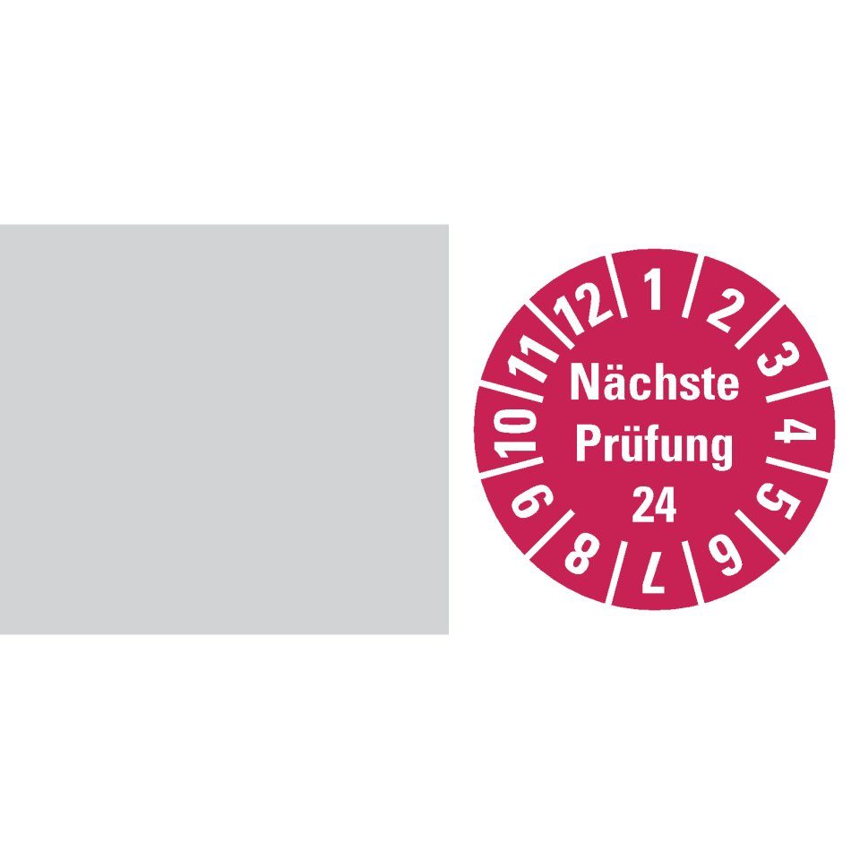 König Werbeanlagen Hinweisschild KabelPrüfplak. Nächste Prüfung 24,rot,Folie, selbstkl.,95x25mm ...