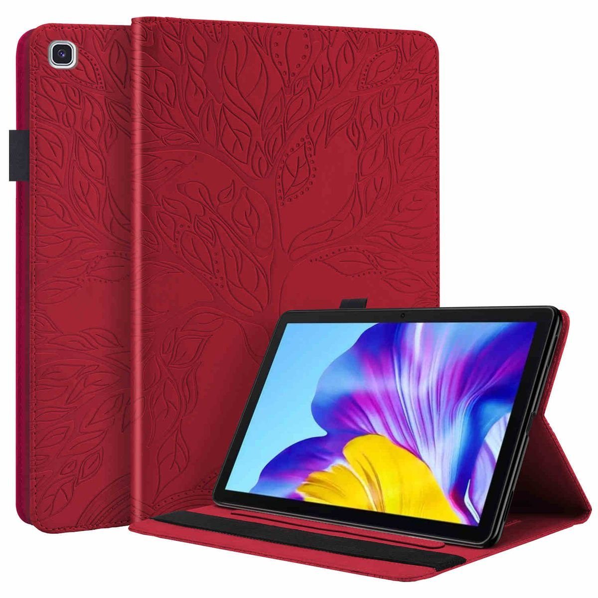 Wigento Tablet-Hülle Aufstellbare Kunst-Leder Tasche Baum Muster für ...