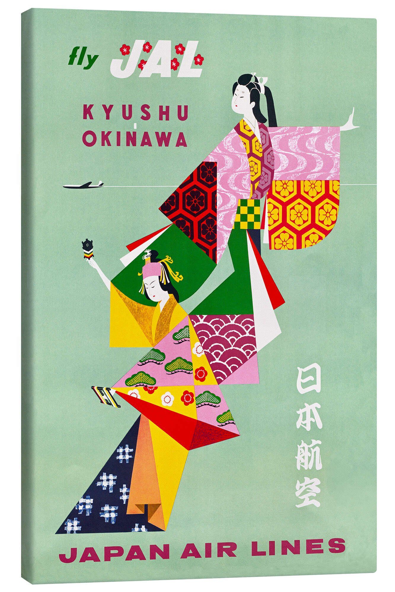Posterlounge Leinwandbild Vintage Travel Collection Japan Air Lines