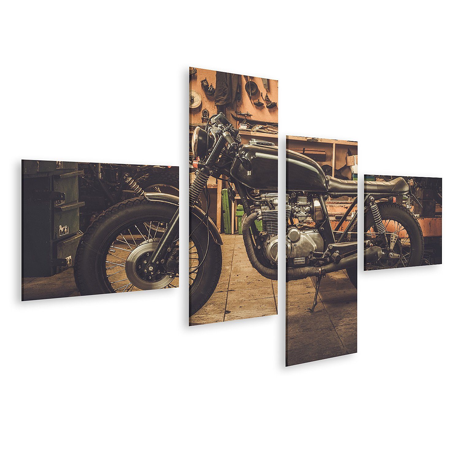 Islandburner Leinwandbild Bild Auf Leinwand Caferacer Motorrad Im