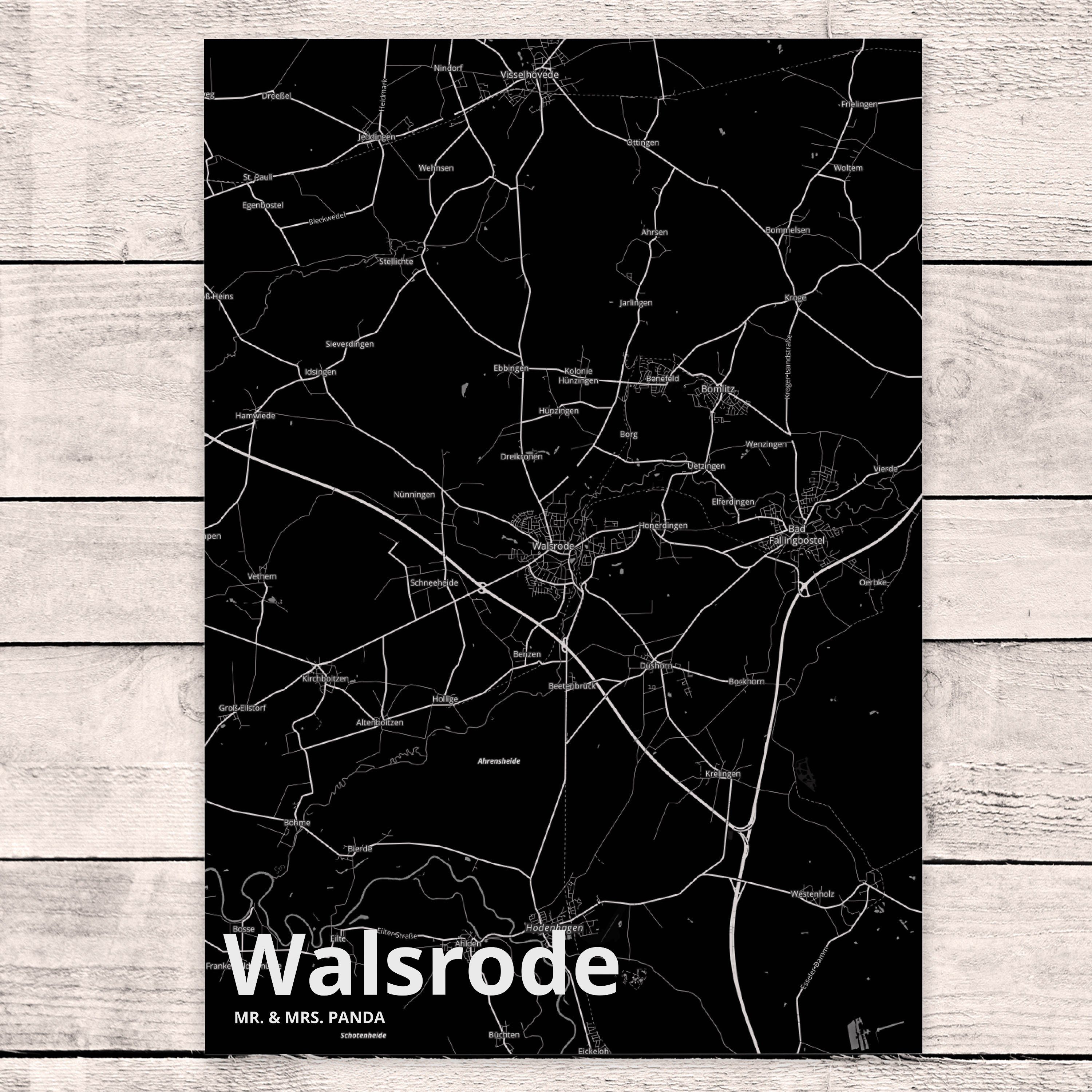 Mr. & Mrs. Panda Postkarte Walsrode - Geschenk, Stadt, Stadt Dorf Karte ...