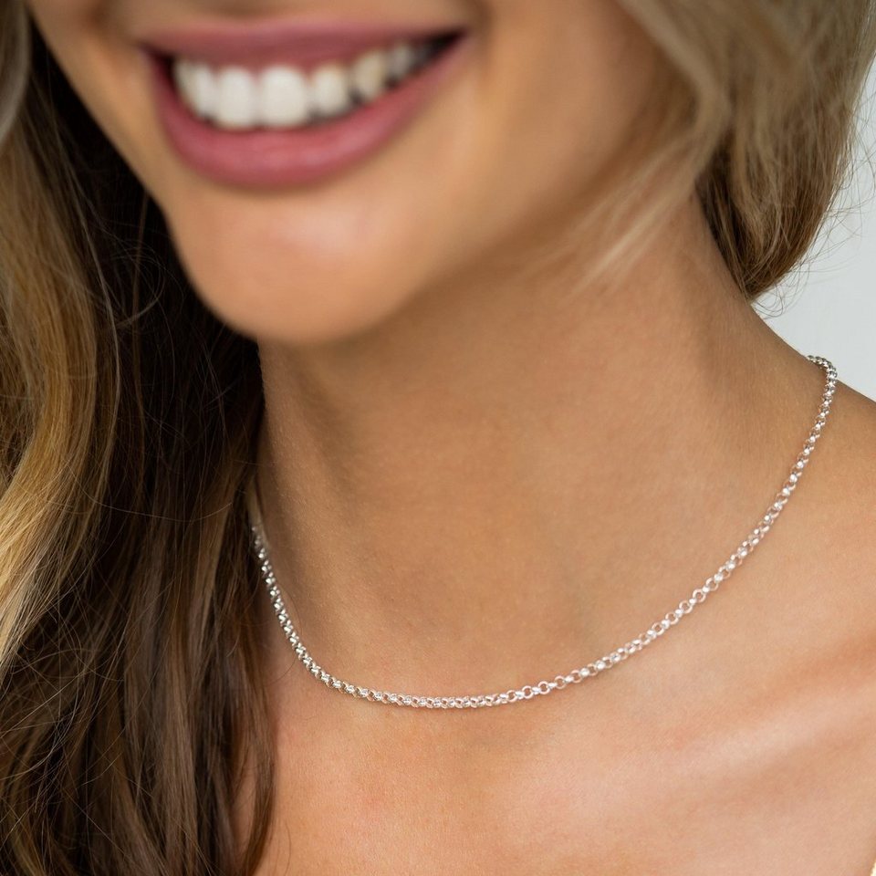 iz-el Silberkette Kette Silber Erbskette - Basic Kette, 925 Sterling Silber iz-el Silberkette Kette Silber Erbskette - Basic Kette, 925 Sterling Silber