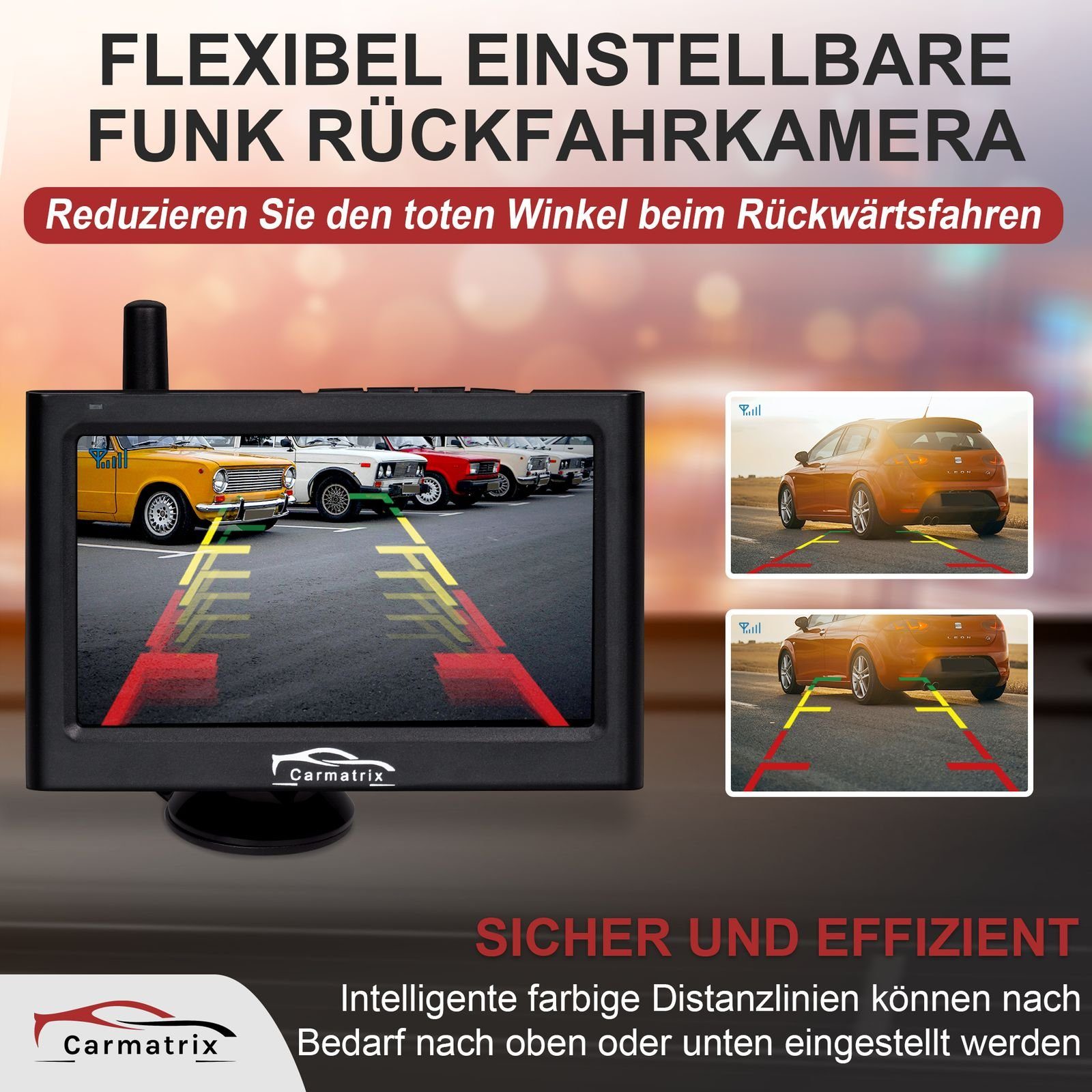 CARMATRIX Kabel 1 Rückfahrkamera (Auto Funk Rückfahrsystem im ...