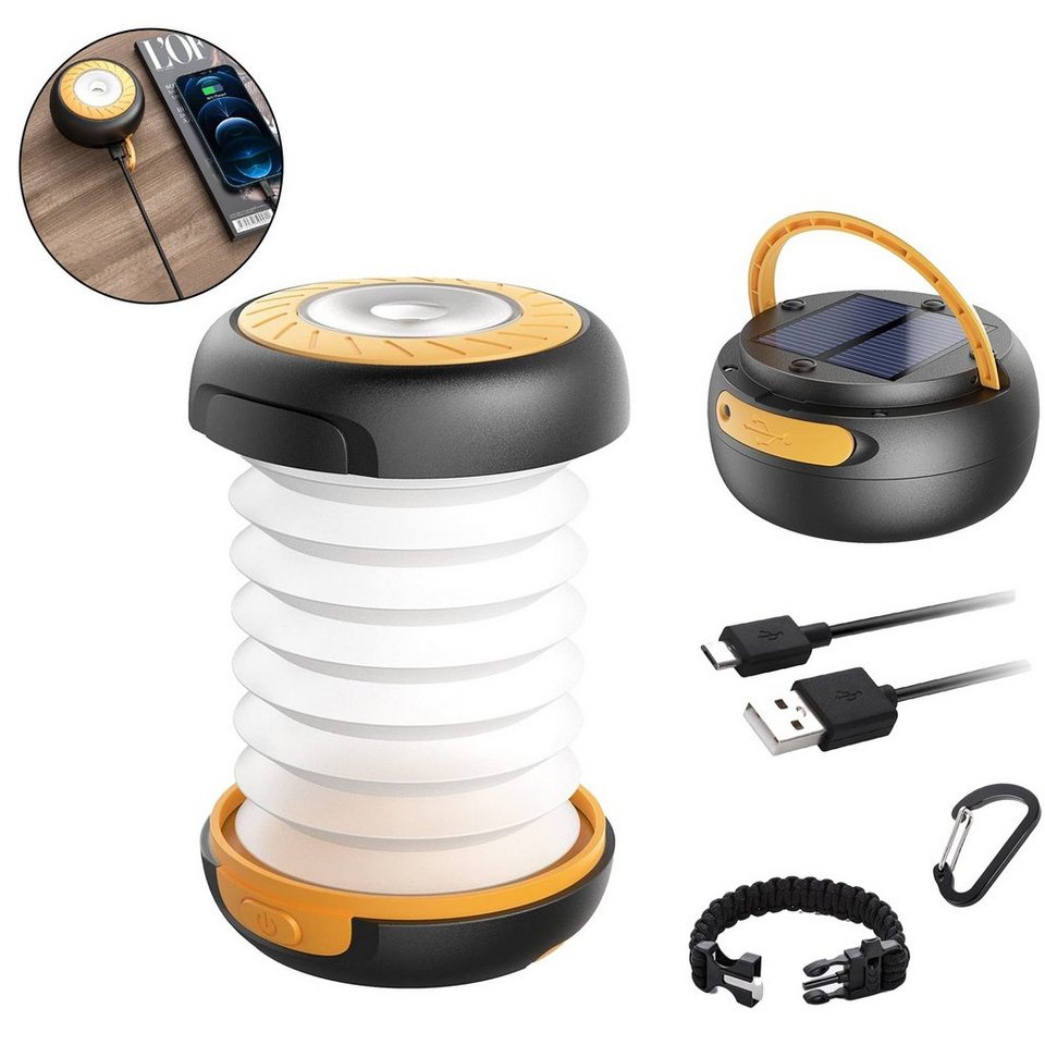 Elegear Led Taschenlampe Campinglampe Faltbare Solar Camping Laterne