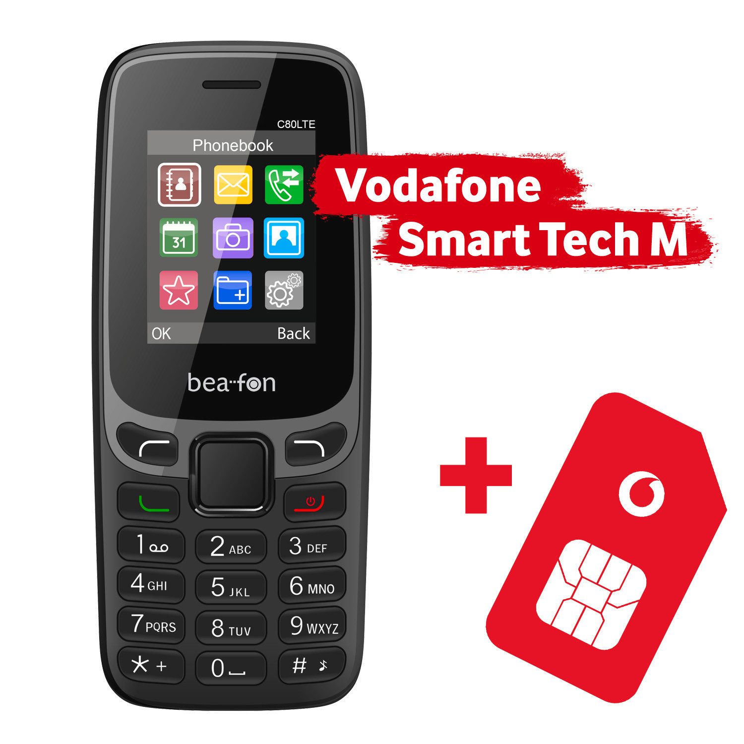 Vodafone Bea-fon C80 & Vodafone Smart Tech M TripleSIM Handy