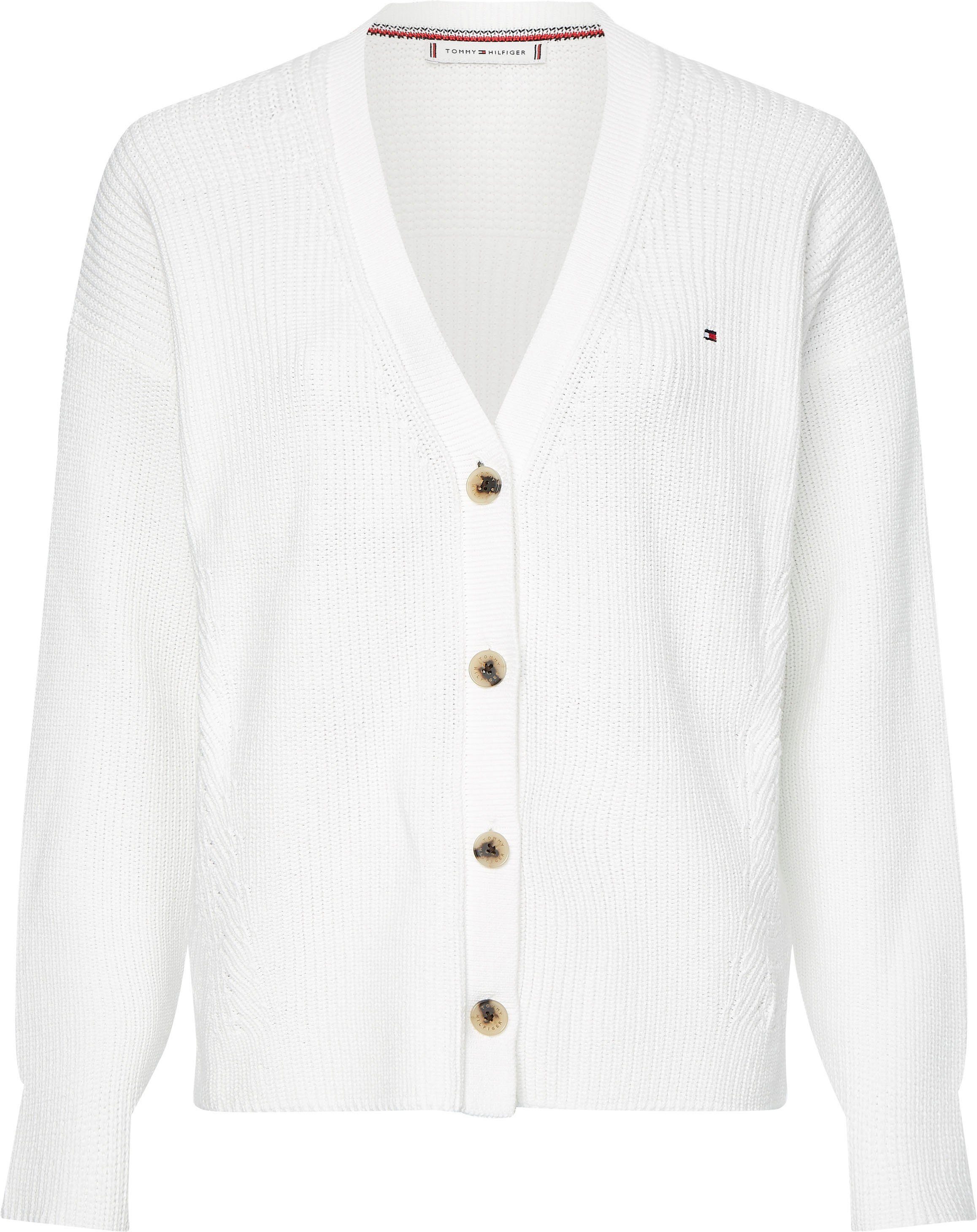 Tommy Hilfiger Cardigan Hayana V Nk Cardigan Mit Tommy Hilfiger Logo Flag