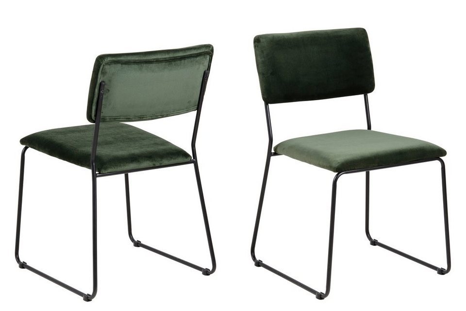 Ebuy24 Esszimmerstuhl 2er Set Corcica Esszimmerstuhl Tannengrün 1 St