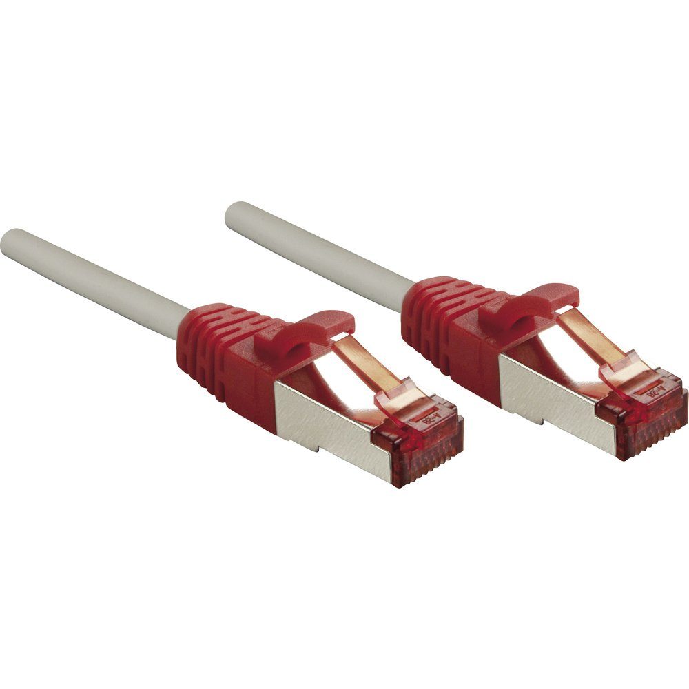 Lindy LINDY 47841 RJ45 Netzwerkkabel, Patchkabel CAT 6 S/FTP 7.50 m Grau mit Netzkabel, (750.00 cm)