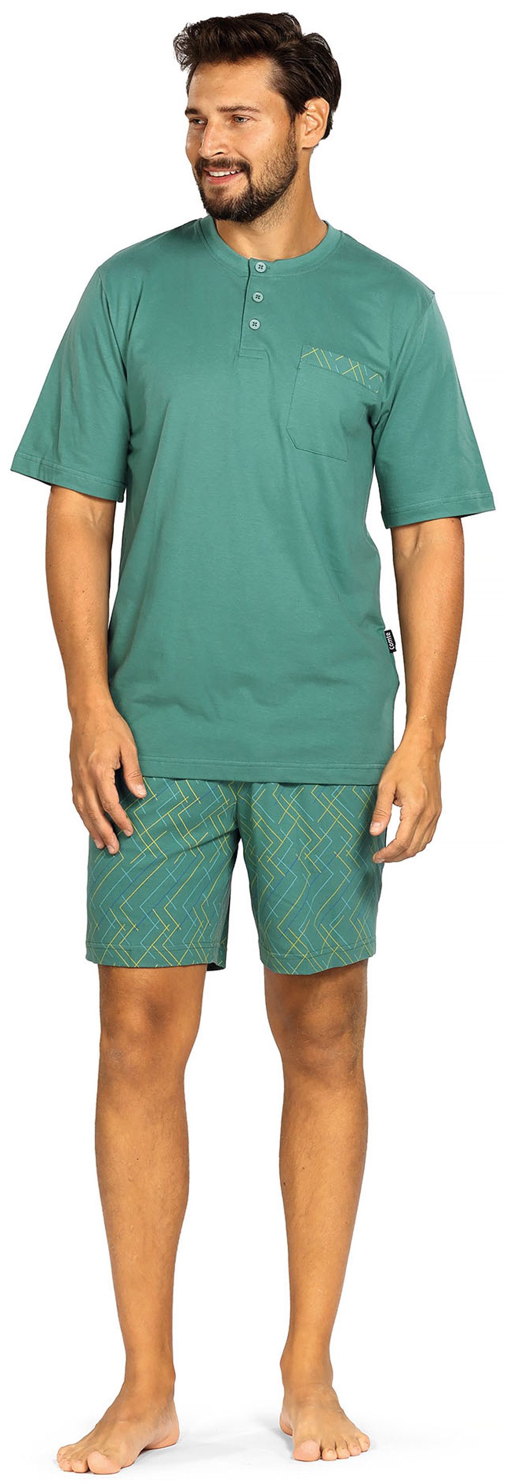 Comte Schlafanzug Set 2 Tlg 2 Teilig Herren Pyjama Kurzarm