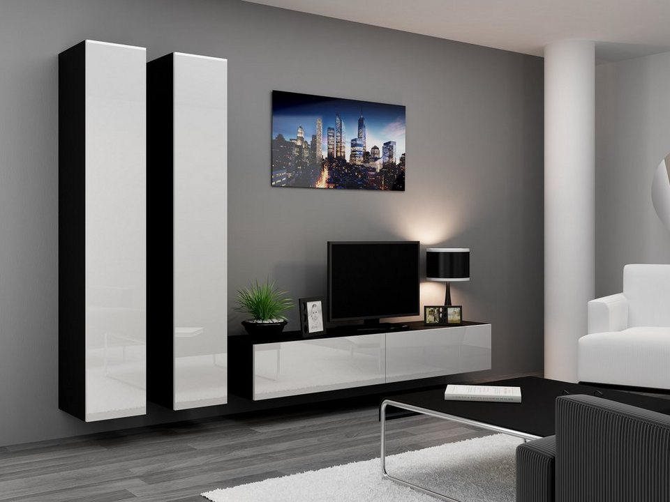 Stylefy Wohnwand Vago Iv A Set 3 St Wohnmöbel Wohnzimmer Set