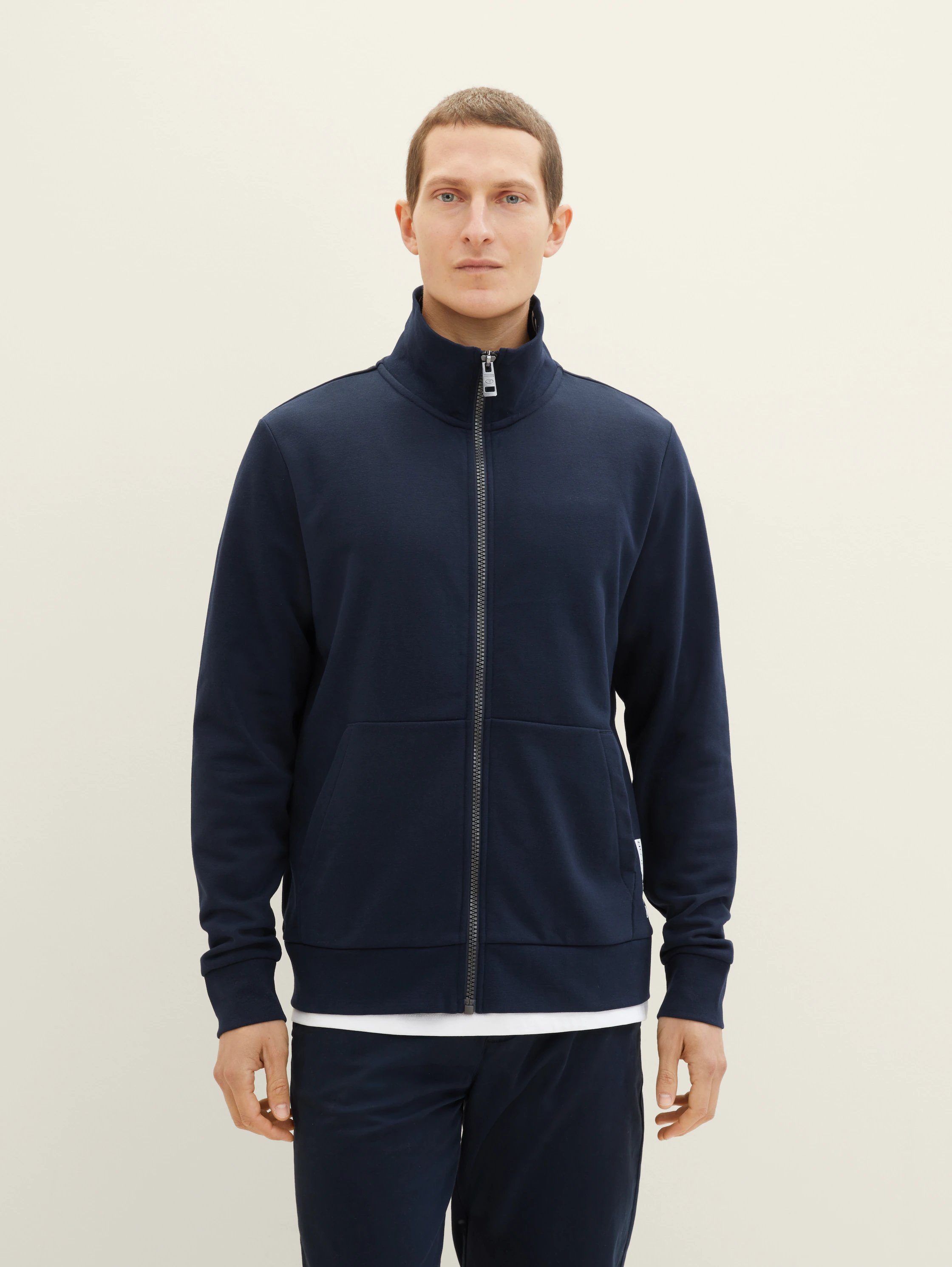 Tom Tailor Sweatjacke Mit Stehkragen Und Print Print Auf Der