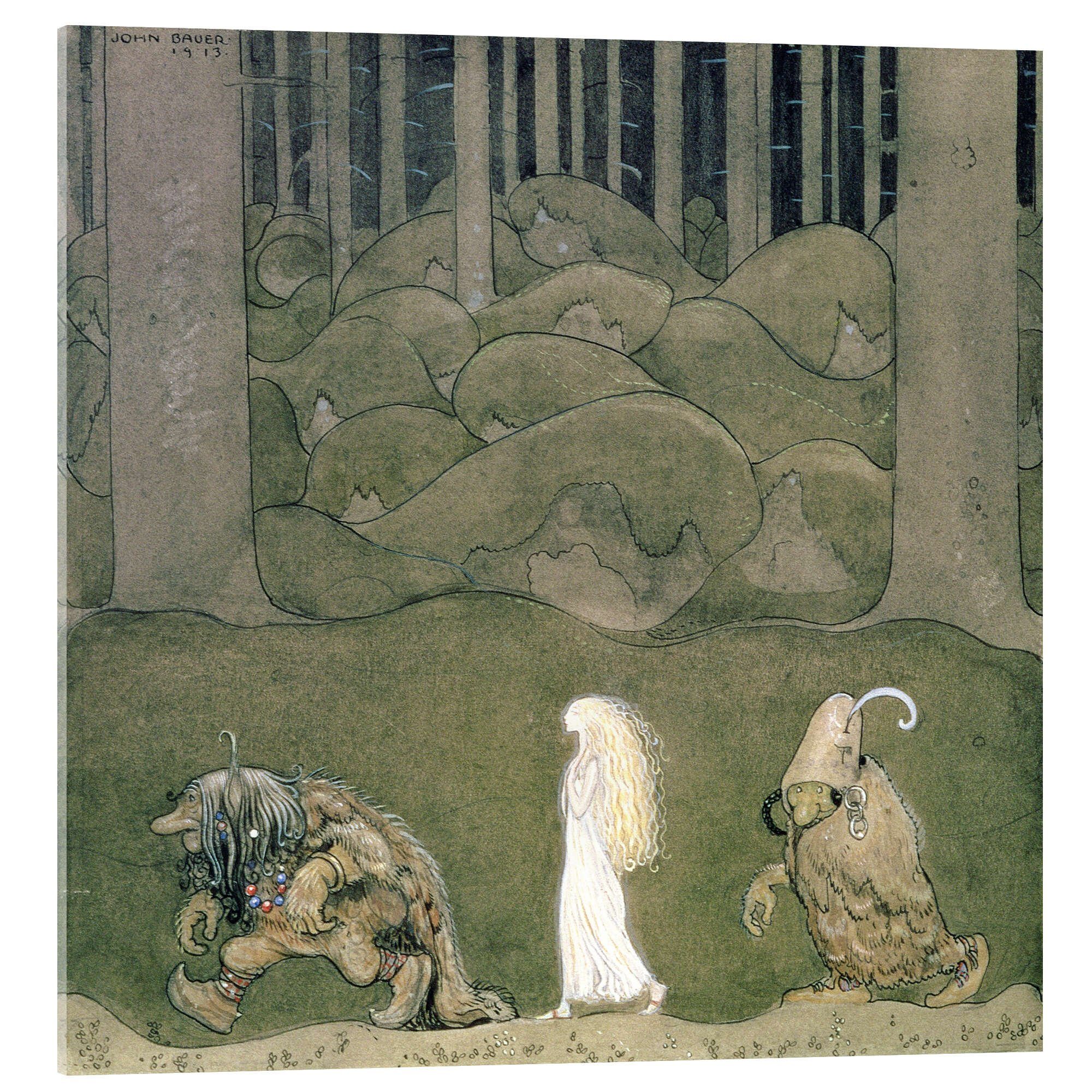 Posterlounge Acrylglasbild John Bauer Die Prinzessin Und Die Trolle