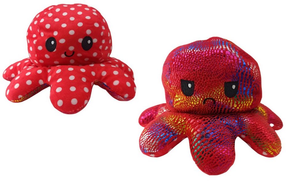 Soma Kuscheltier Oktopus Xxl Glitzer Punkte Rot 30 Cm Kuscheltier