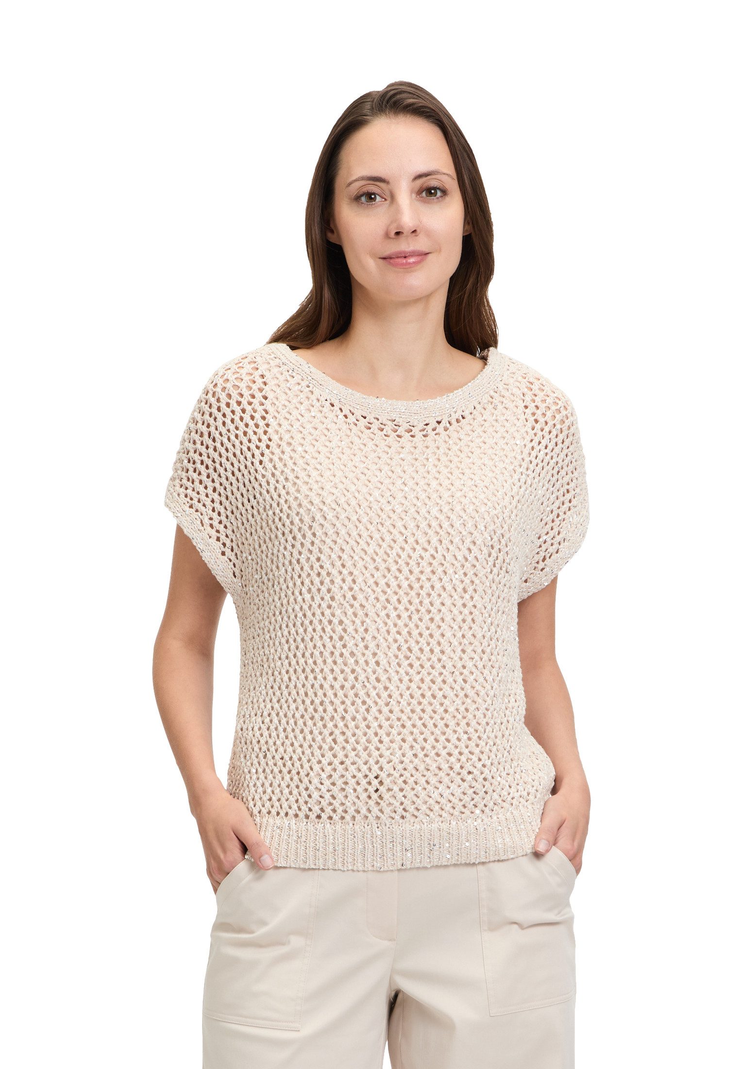 Betty&Co Stricktop Betty & Co Damen Strickpullunder mit Effektgarn Glitzer