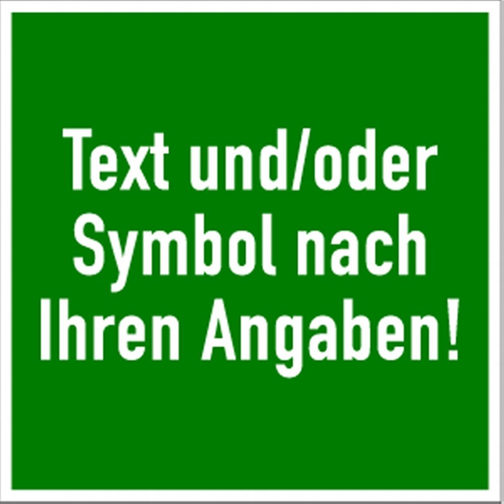 Dreifke Hinweisschild Rettungszeichen - Text und/oder Symbol nach Ihren Angaben, Folie, 200x ...