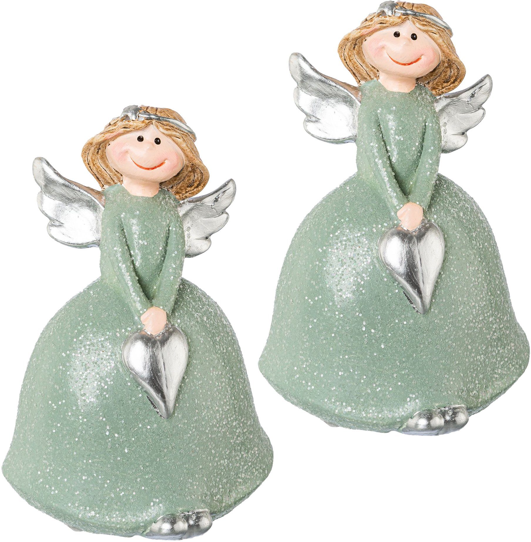Creativ Home Engelfigur Weihnachtsdeko Set 2 St Aus Polyresin Höhe