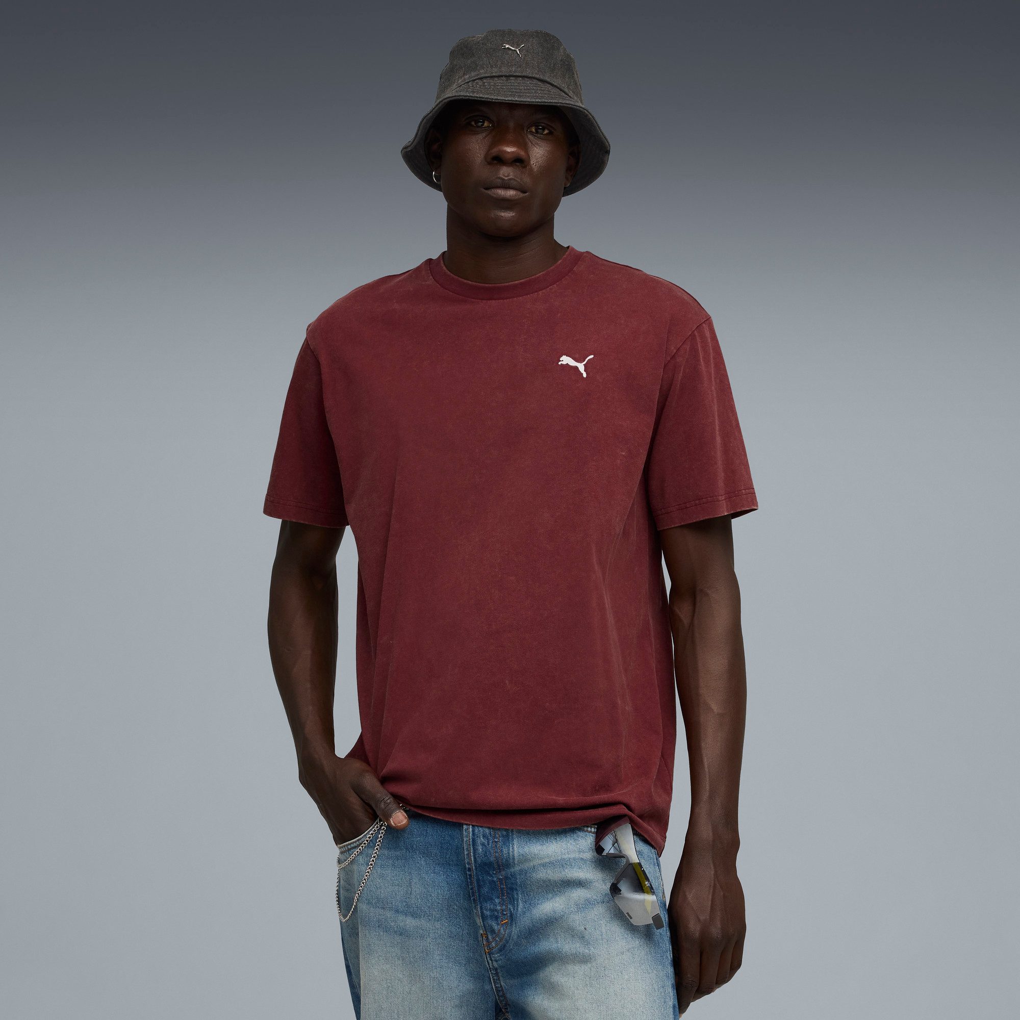 PUMA T-Shirt ESS ELEVATED RELAXED WASH TEE, Hauptmaterial: Single Jersey