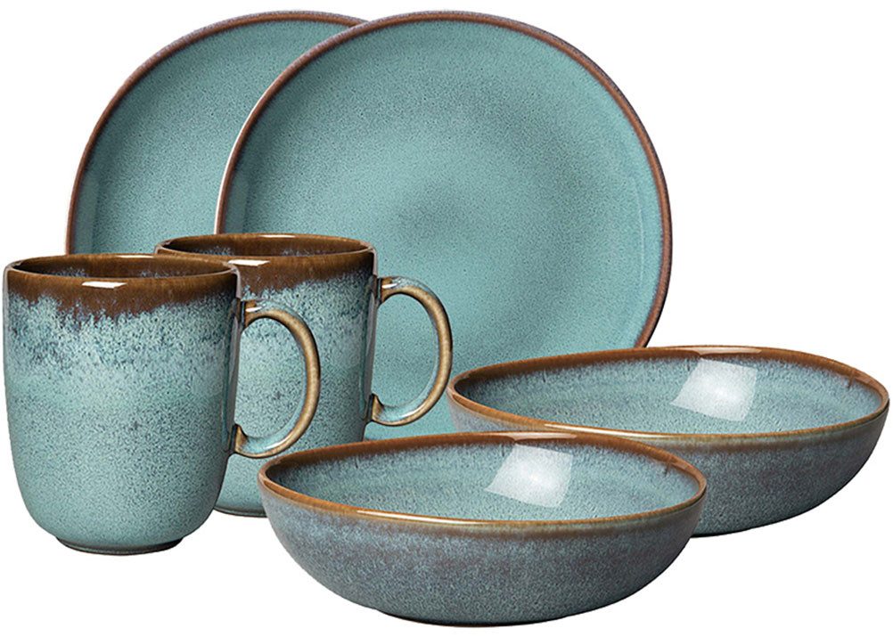 like. by Villeroy & Boch Frühstücks-Geschirrset Lave glacé (6-tlg), 2 Personen, Steingut ...