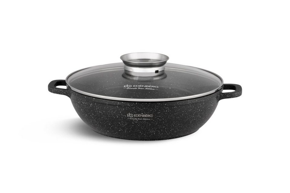Edenberg Kochtopf 55l 32cm Flachtöpf Kochtopf Flacher Topf Glasdeckel