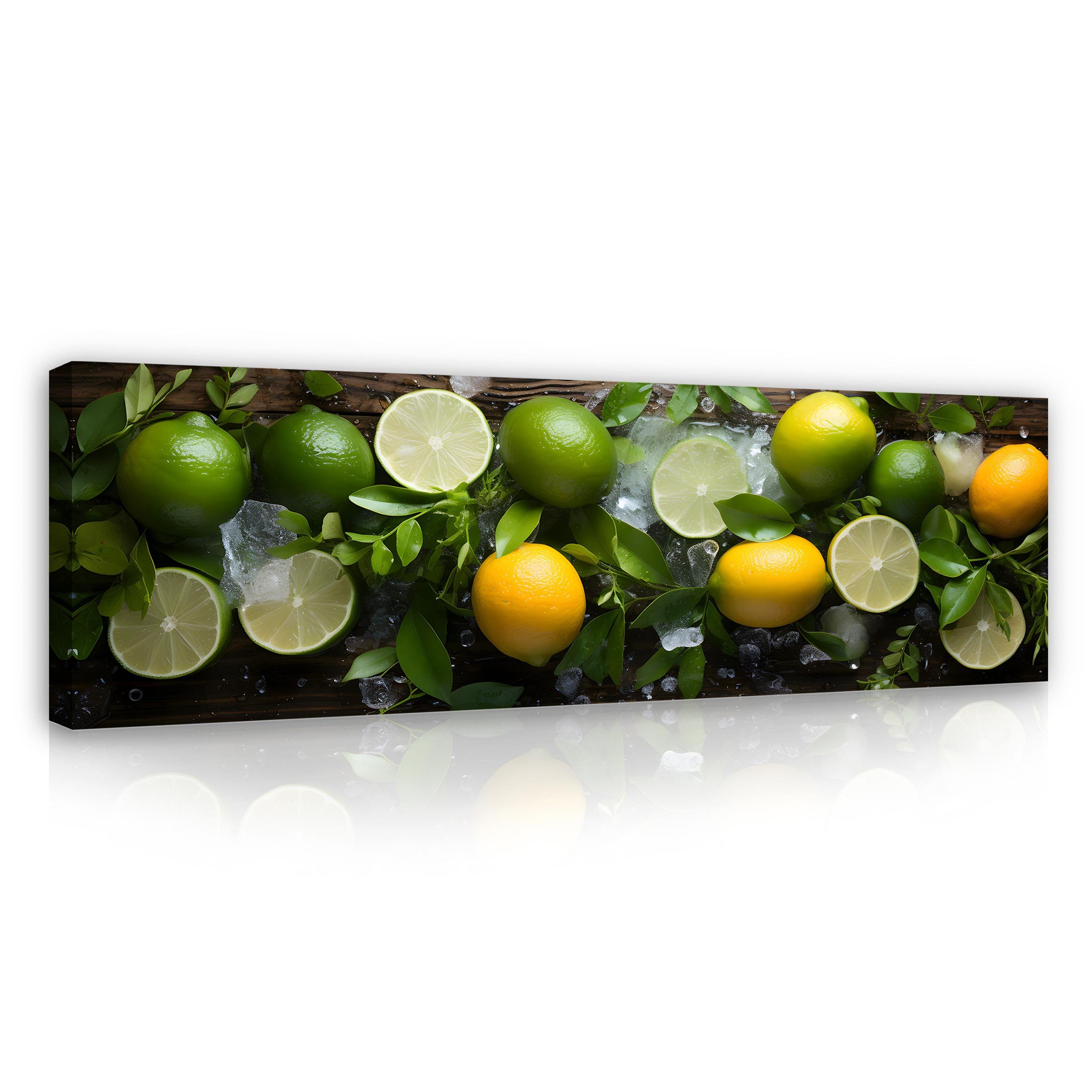 ᐅ Wallarena Leinwandbild Küche Obst Zitrone Limette Wandbild XXL Leinwandbilder Modern, Obst ...
