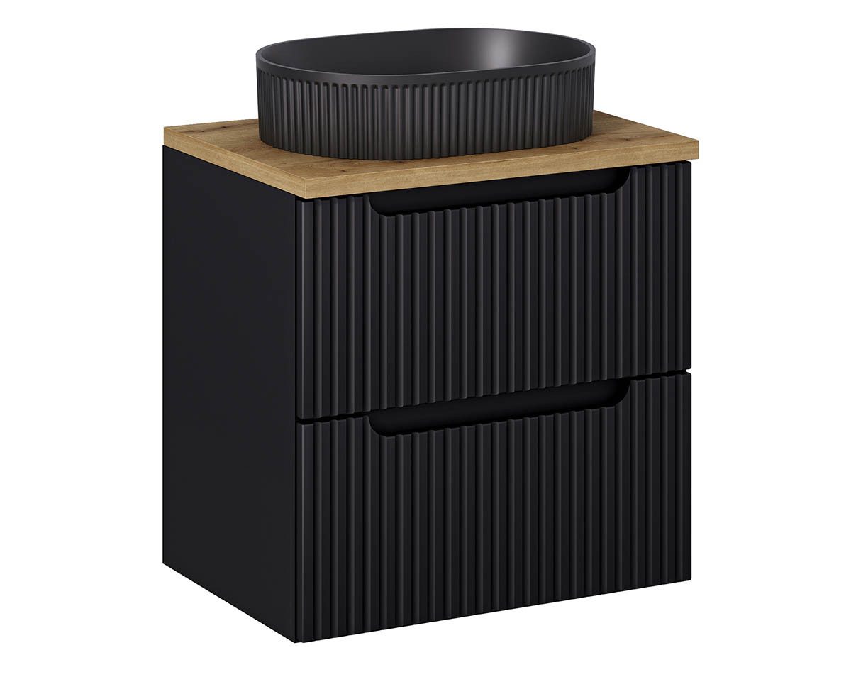 Einfachgutemoebel Waschtisch Set Bad Waschplatz Iluna Black 60cm