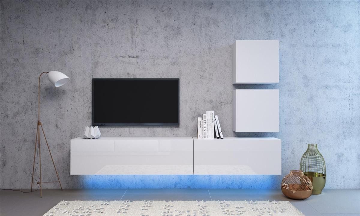 Vivente Möbel Wohnwand Vivo Best 2 Schrank 2 Lowboard Mit Led Bel