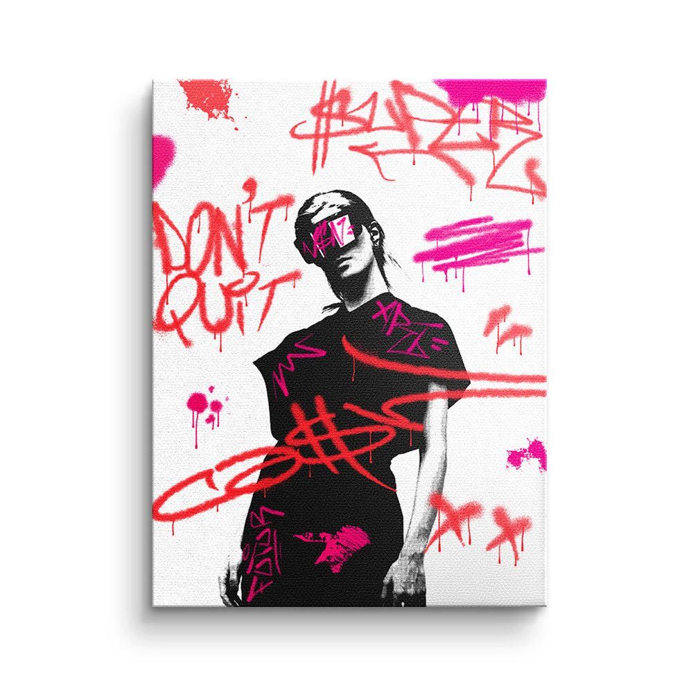 Dotcomcanvas® Leinwandbild Leinwandbild Graffiti Pop Art Weiß Super