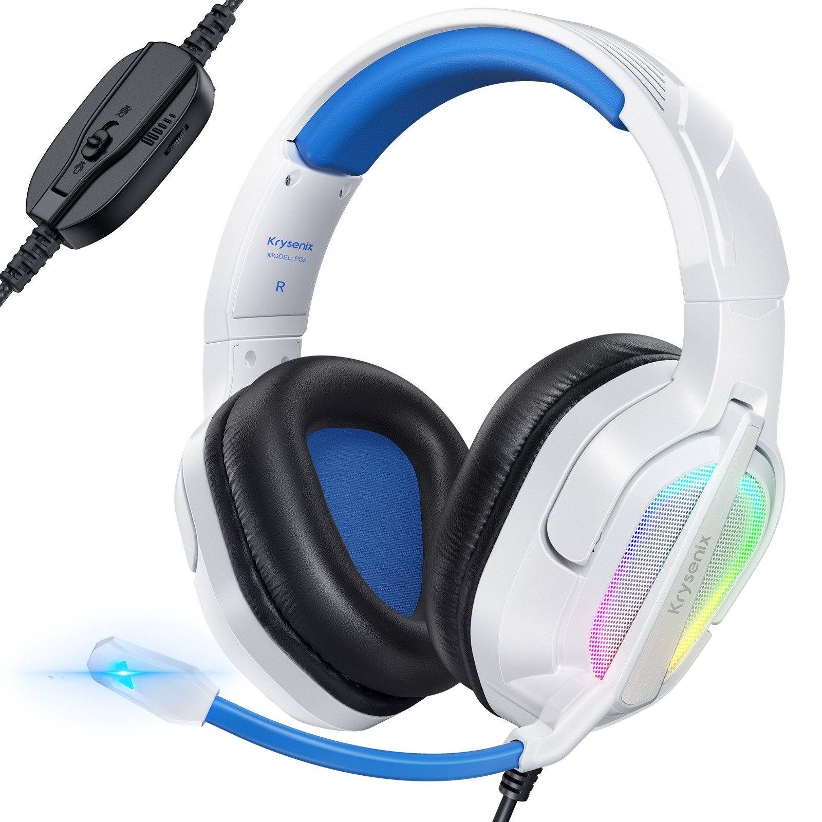 Krysenix PG2 für PS4/PC/Xbox, PS5, PC Headset, Kopfhörer mit Mikrofon Gaming-Headset (Noise ...