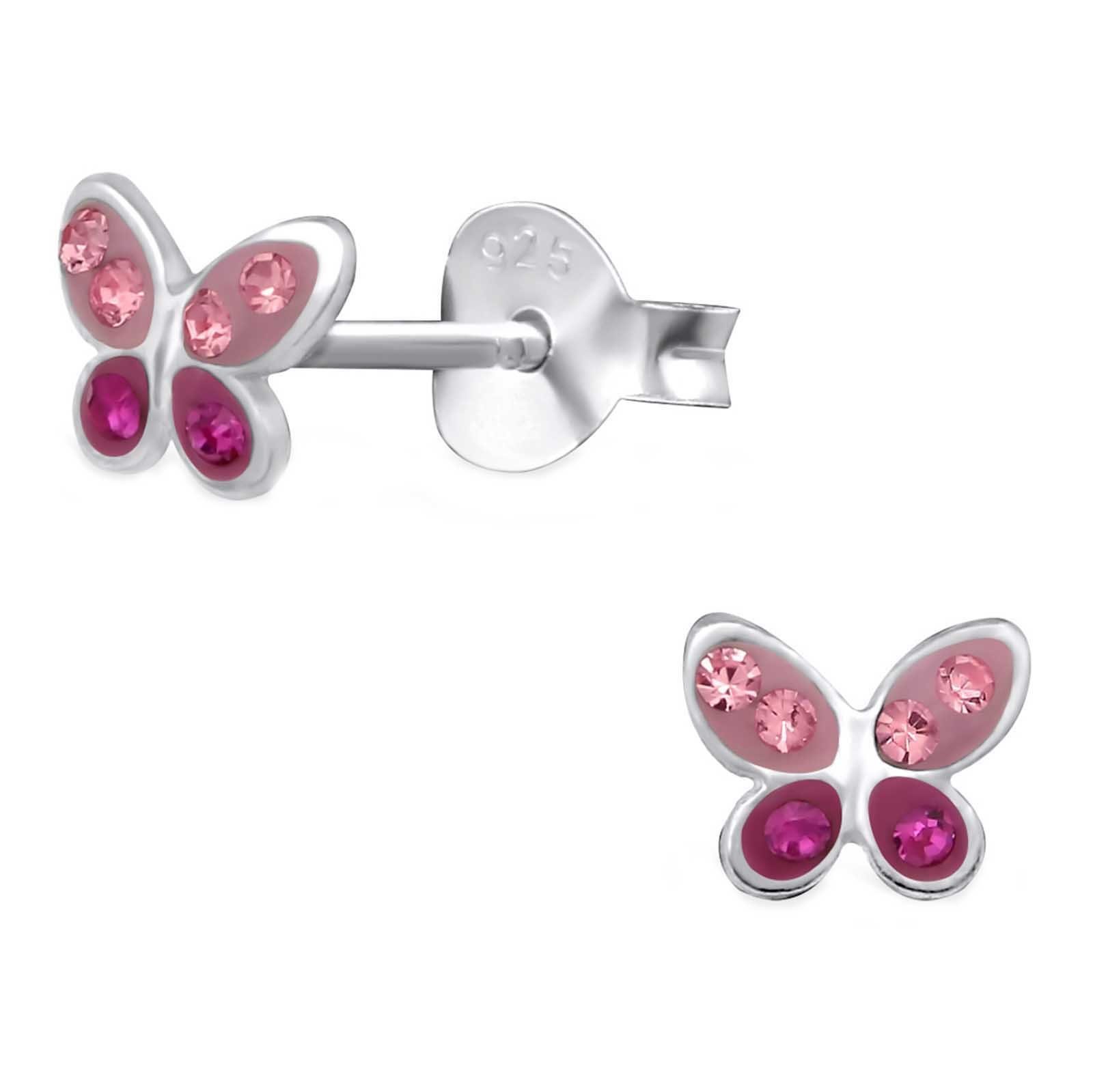 schmuck23 Paar Ohrstecker Kinder Ohrringe Schmetterling 925 Silber, Kinderschmuck Mädchen ...