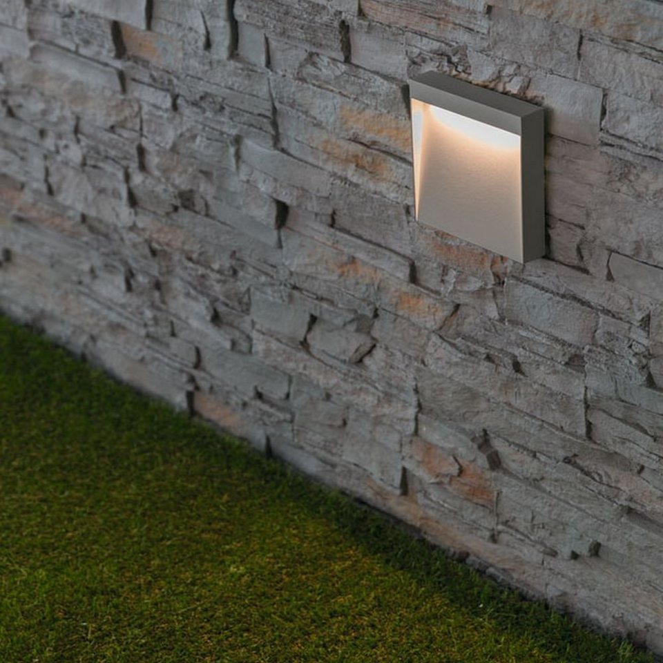 Heitronic Led Außen Wandleuchte Led Wandleuchte Peso In Grau 3000k Ip54