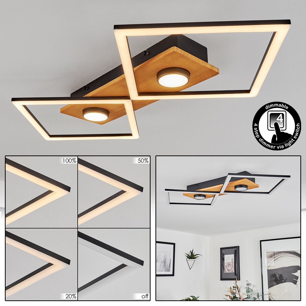 Hofstein Deckenleuchte Prebenicco Dimmbare Deckenlampe Aus Metall
