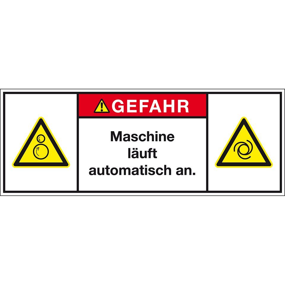 König Werbeanlagen Hinweisschild Produktsicherh.schild Gef.Maschine läuft,RoHS konform,Folie ...