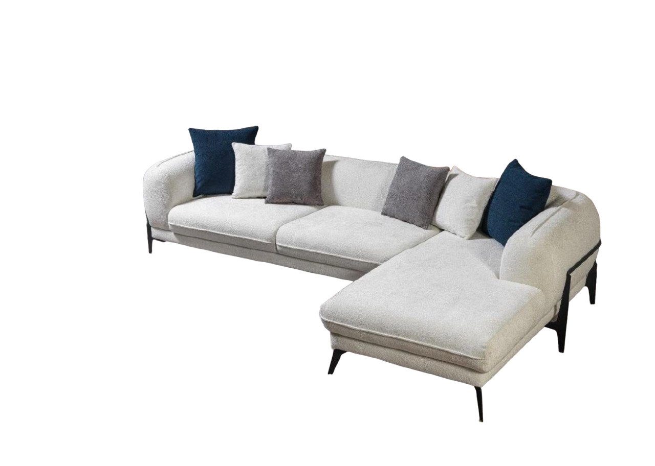 JVmoebel Ecksofa Weißes Ecksofa L-Form Couch Wohnzimmer Couchen Sofas ...