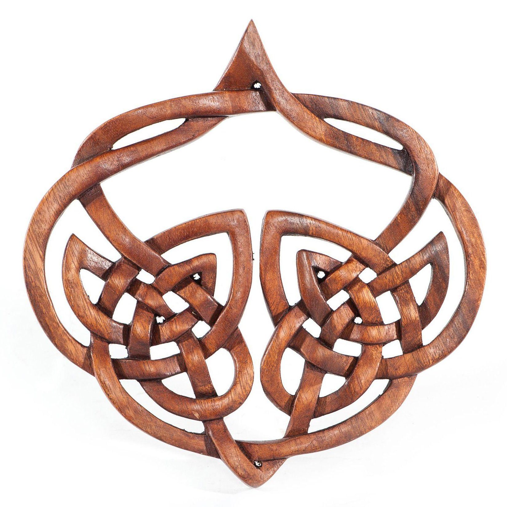 HOPLO Wanddekoobjekt Wandbild Keltische Herz-Deko - Holz handgemacht celtic Wanddekoobjekt