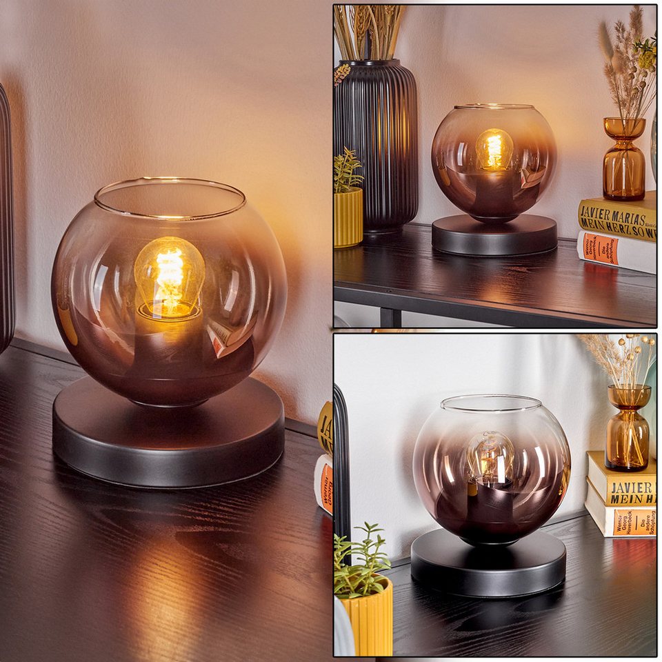Hofstein Tischleuchte Tischlampe Aus Metallglas In Schwarz