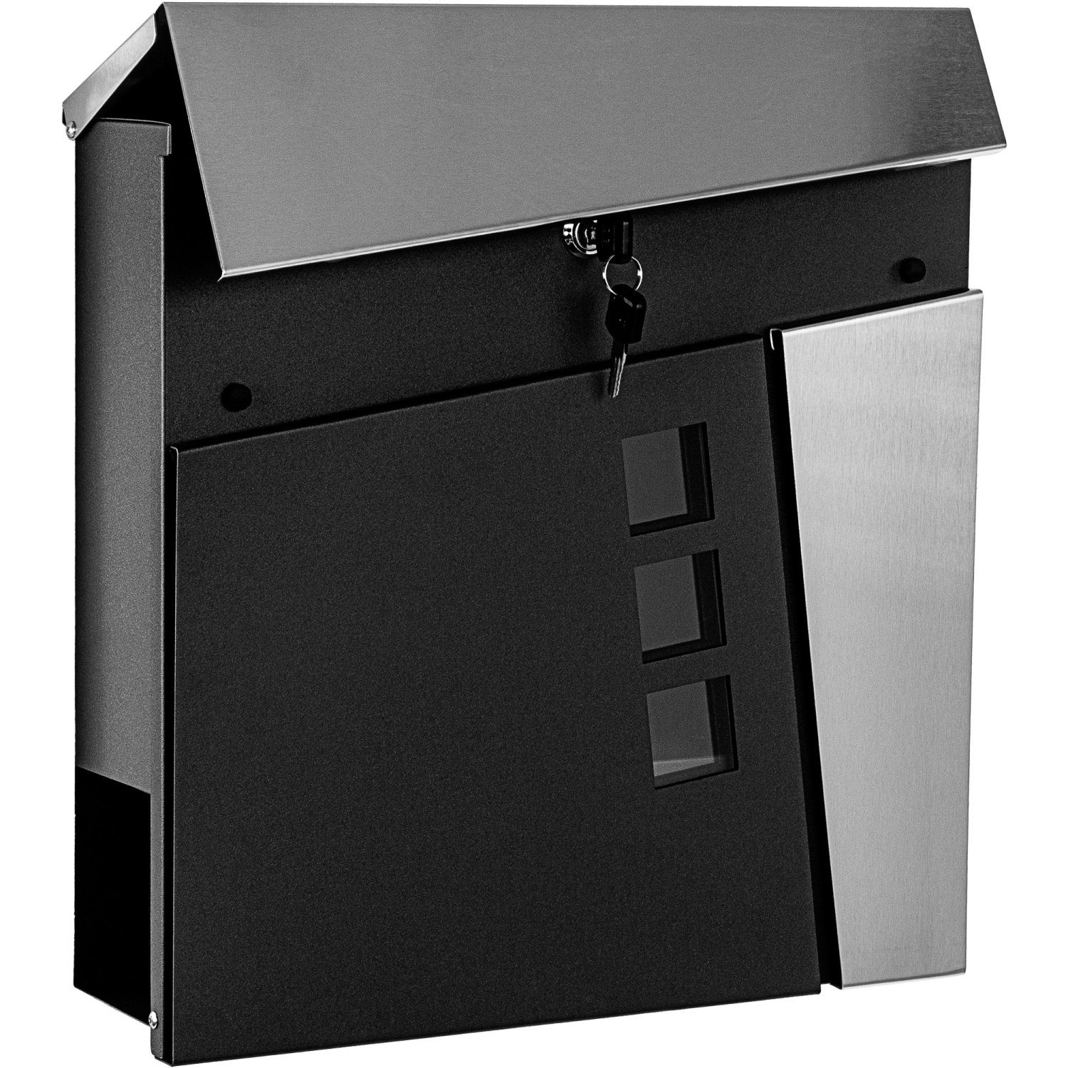 STILISTA Wandbriefkasten Briefkasten Postkasten mit Zeitungsfach (Set ...