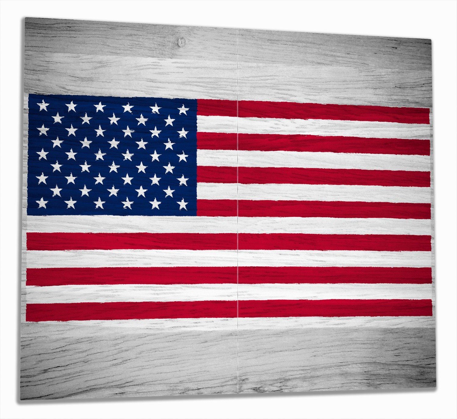 Wallario Herd Abdeckplatte Usa Flagge Auf Holz Esg Sicherheitsglas