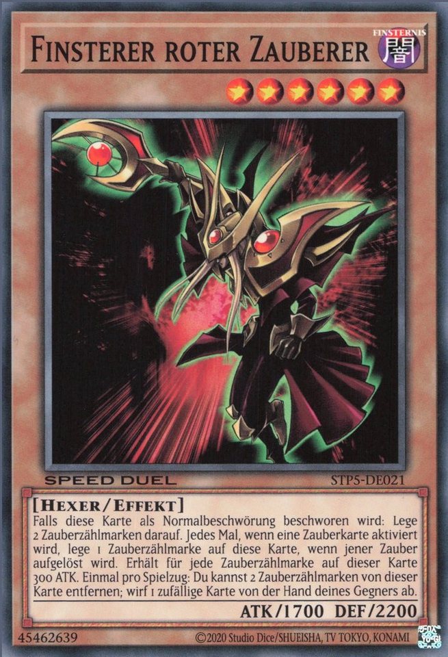 ᐅ Recollectibles Sammelkarte Yugioh Karte Finsterer Roter Zauberer