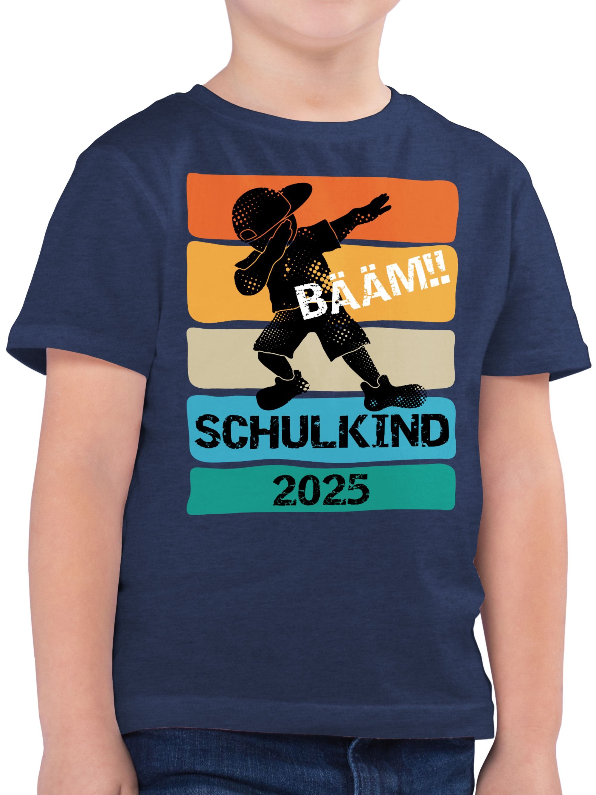 Shirtracer T-Shirt Bääm! Schulkind 2025 (1-tlg) Einschulung Junge Schulanfang Geschenke