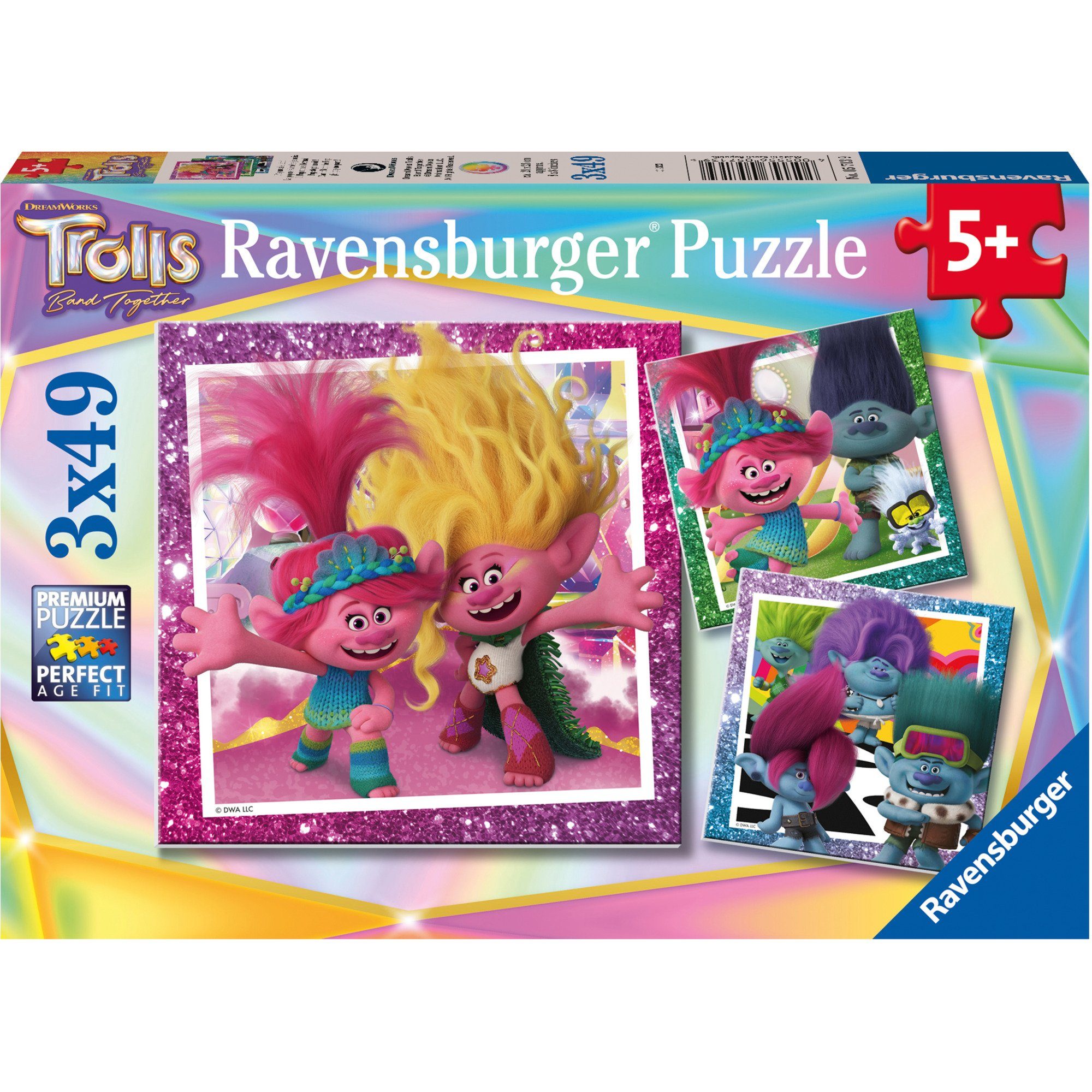 Ravensburger Puzzle Ravensburger Kinderpuzzle Trolls 3, Puzzle, (3x 49 ...