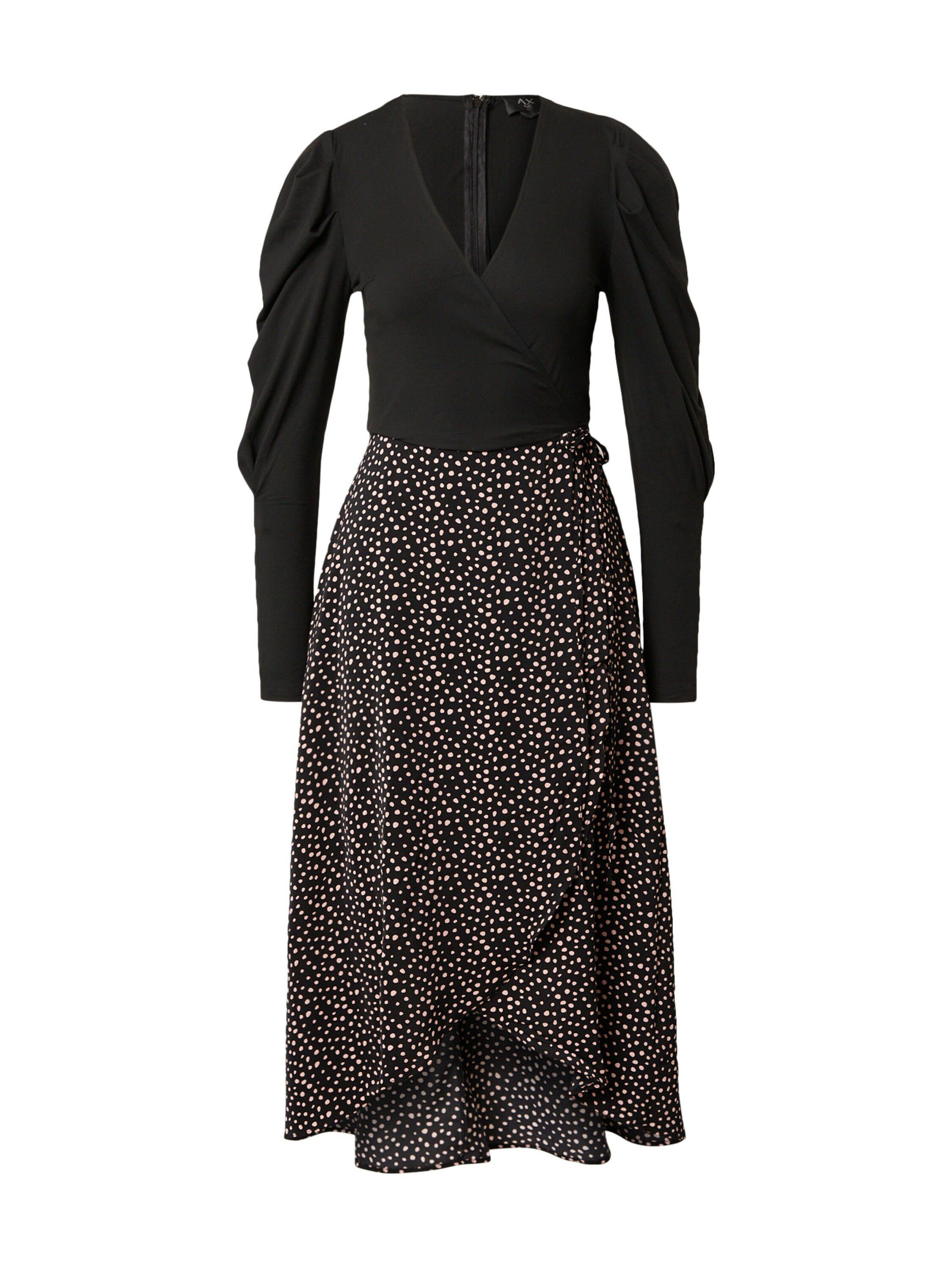 Ax Paris Midikleid 1 Tlg Falten Wickel Design Abgesteppter Saumkante