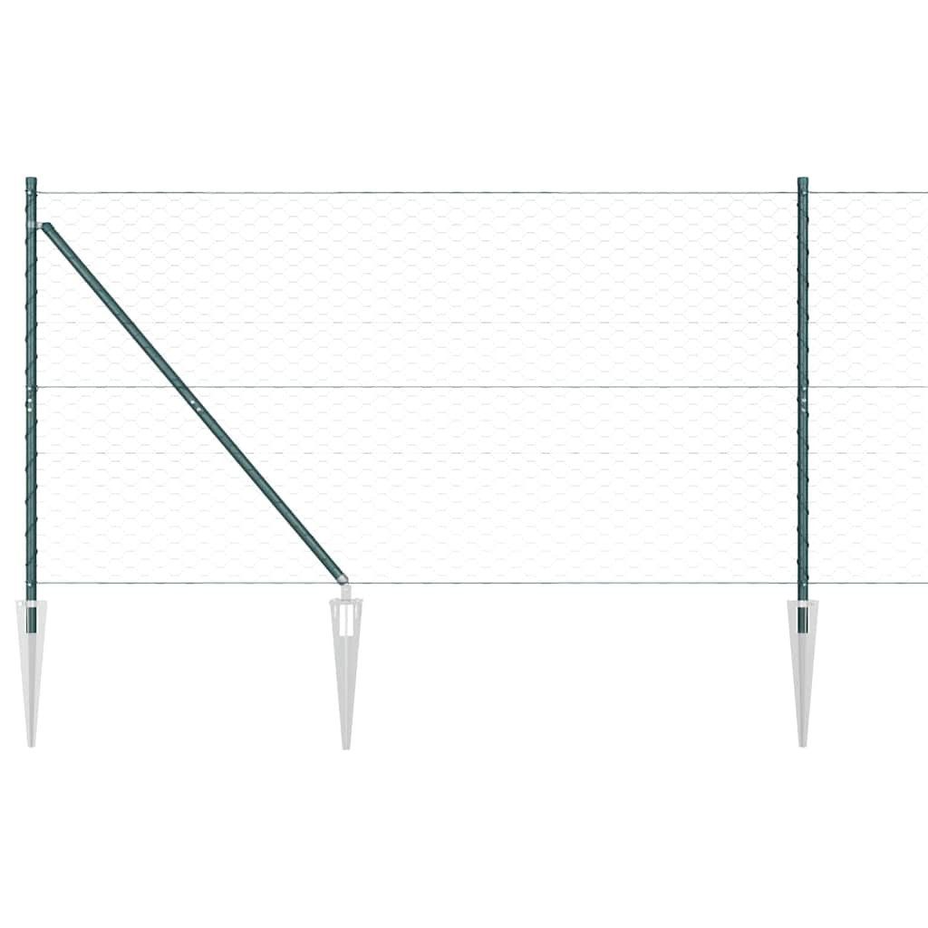 vidaXL Gartenzaun Schweißdrahtzaun mit Spikes 10 x 0,8 m (B x H), (1-St ...