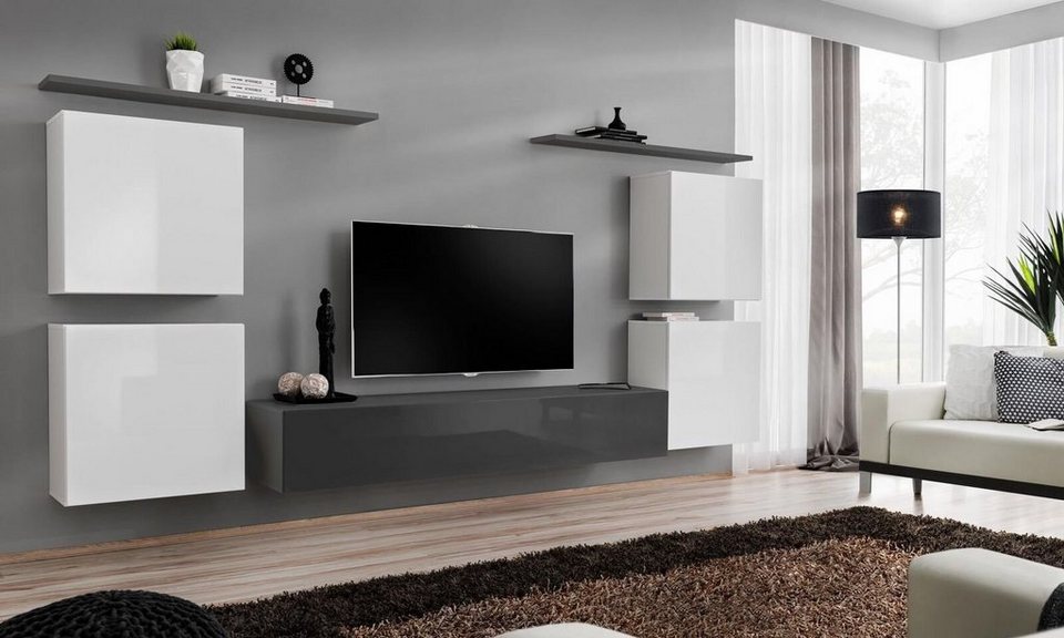 Jvmoebel Wohnzimmer Set Design Wohnwand Luxus Einrichtung Komplett