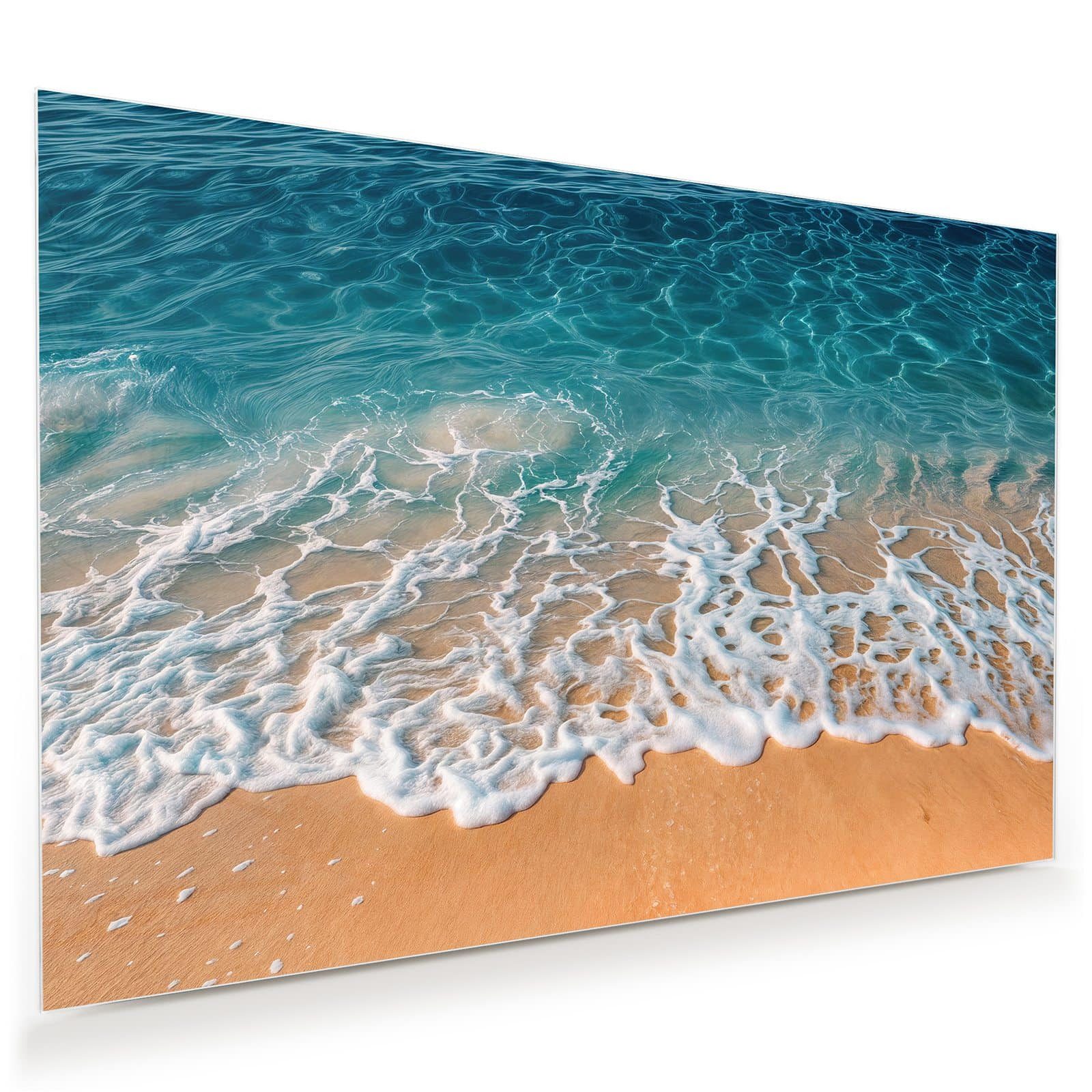 Primedeco Glasbild Wandbild Strand und Wellen mit Aufhängung, Strand & Meer (21 verschiedene ...