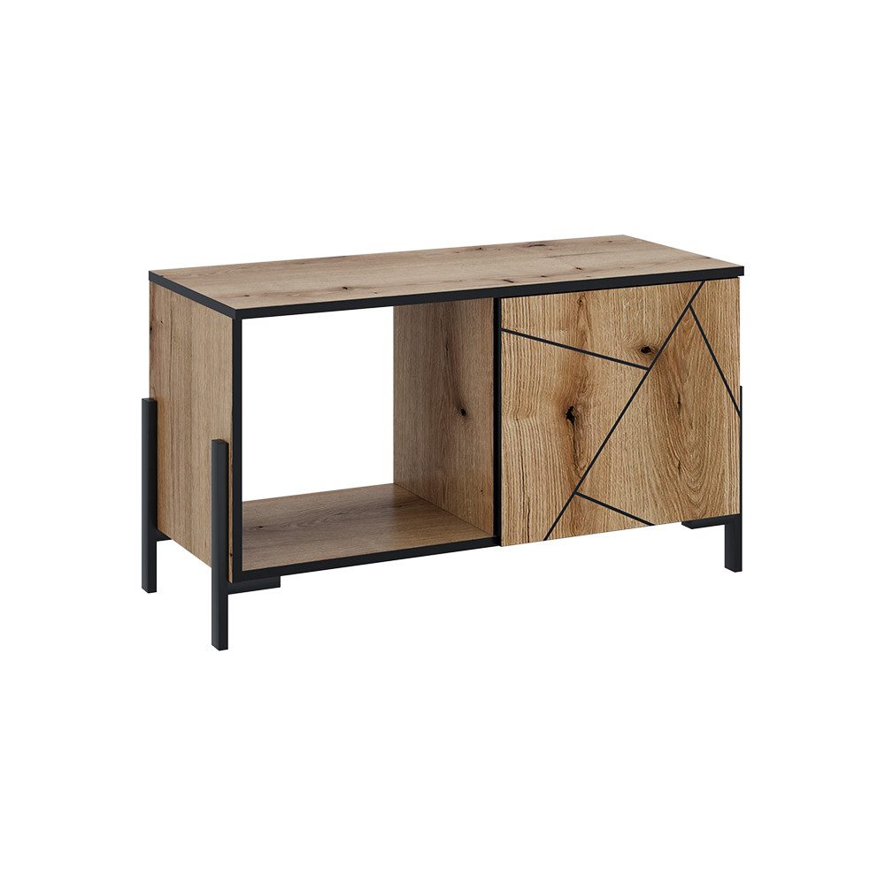 Vicco Couchtisch Hatto, Eiche, 90 x 39.7 cm mit 1 Tür