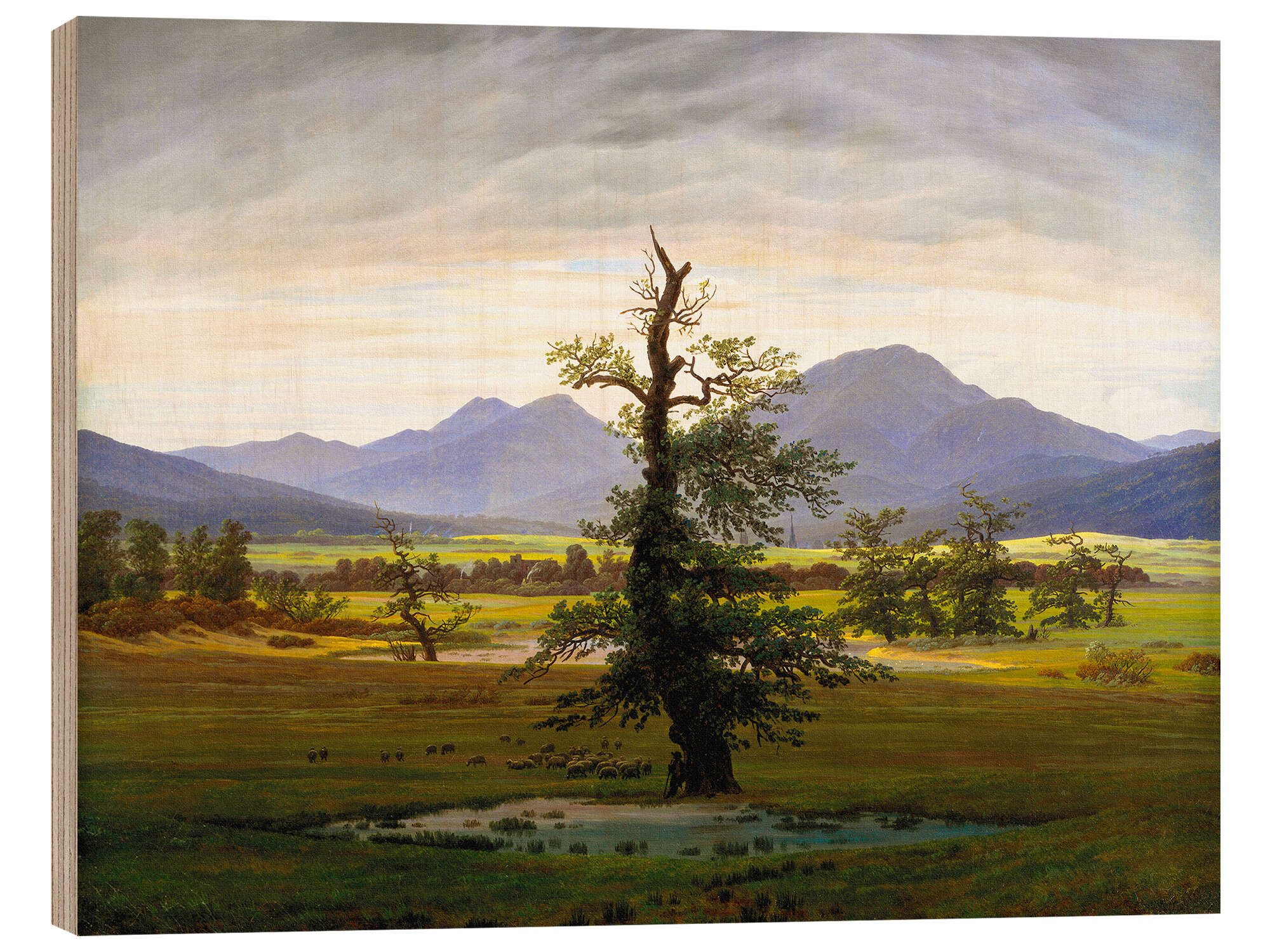 Posterlounge Holzbild Caspar David Friedrich Einsamer Baum Malerei