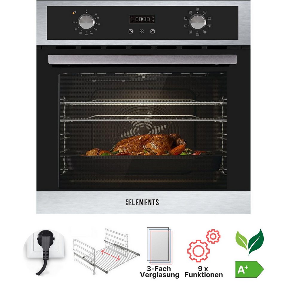 Kb Elements Einbaubackofen 70 Liter 60 Cm Breit 3 Fach Verglasung A