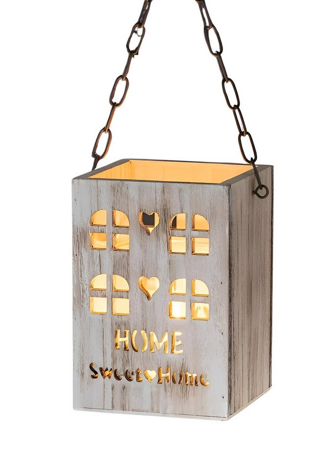 Dekoleidenschaft Kerzenlaterne Home Sweet Home Holz Laterne
